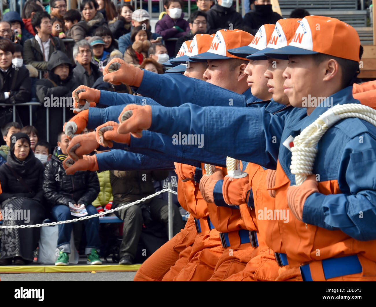 Tokyo, Japan. 6th Jan, 2015. Members of the Hyper Rescue team of the ...