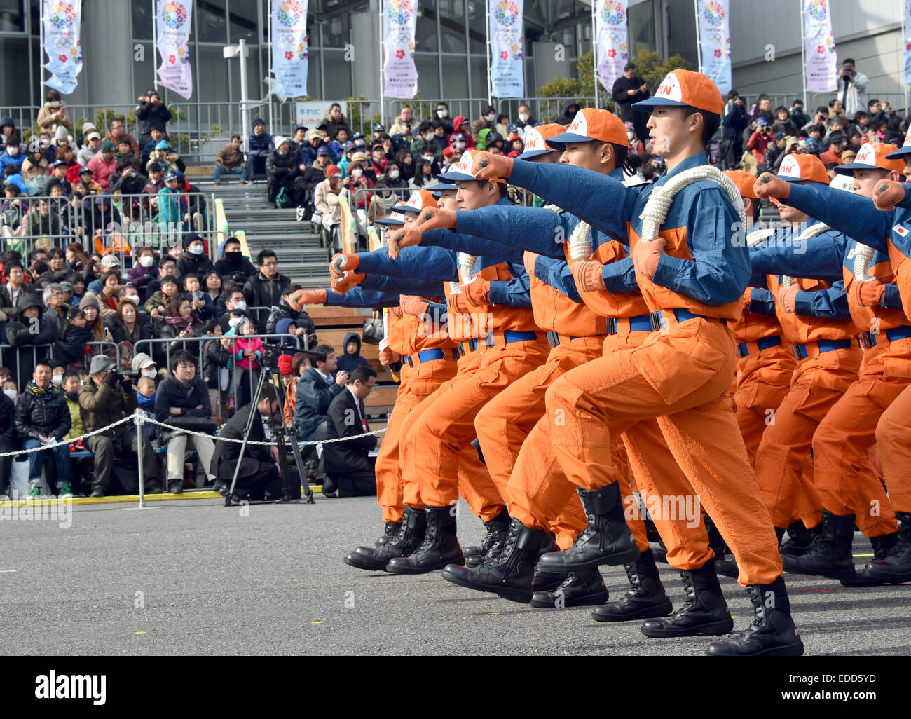 Tokyo, Japan. 6th Jan, 2015. Members of the Hyper Rescue team of the ...