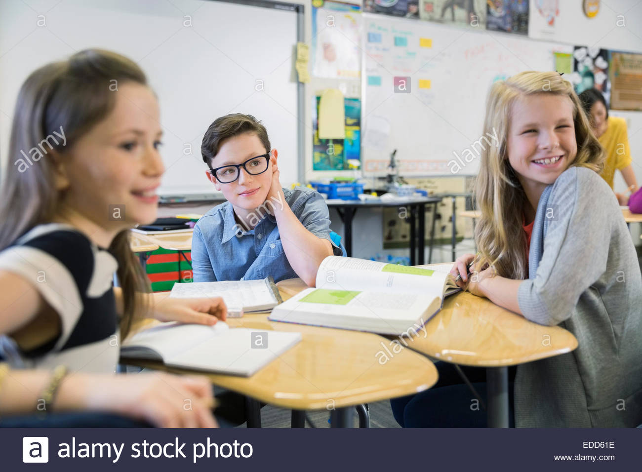 Students desks hi-res stock photography and images - Alamy