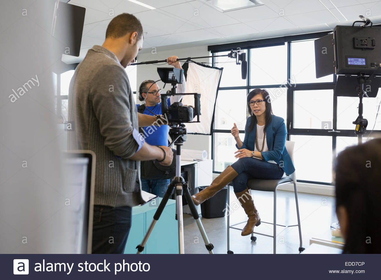 Filming camera man studio full length hi-res stock photography and ...