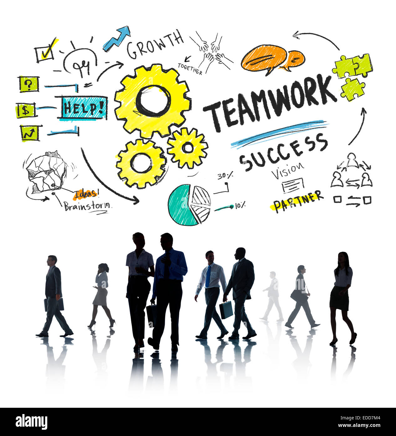 Teamwork Team Together Collaboration Business Commuter Travel Concept ...