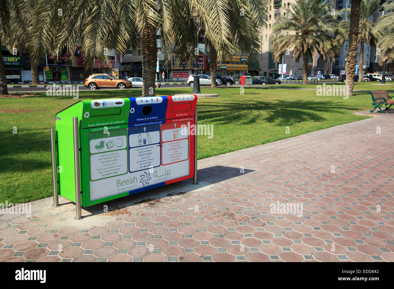 Trash container for various types of waste Stock Photo - Alamy