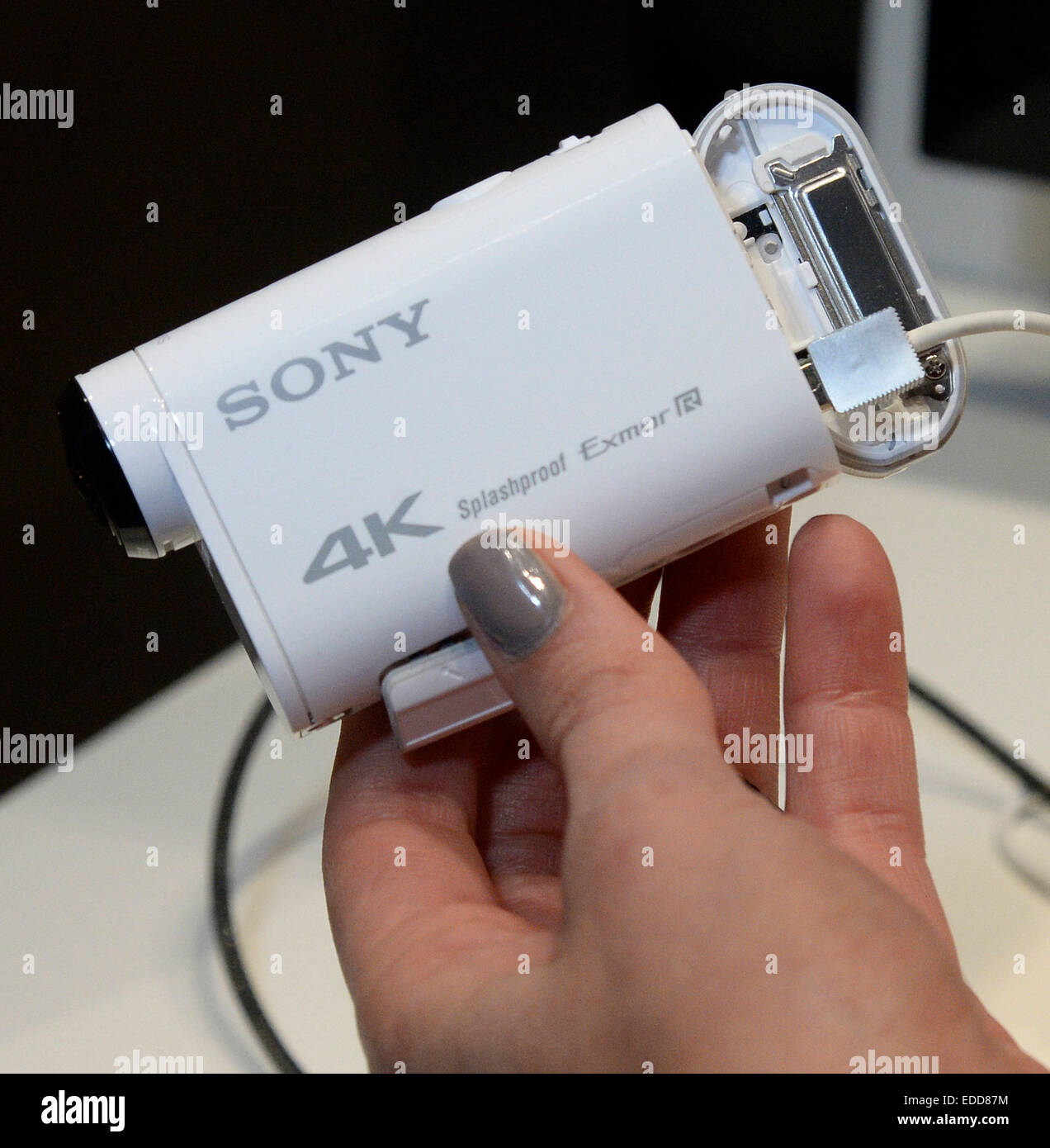 Las Vegas NV, USA. 5th Jan, 2015.Sony shows the new Sony 4K Splashproof ...