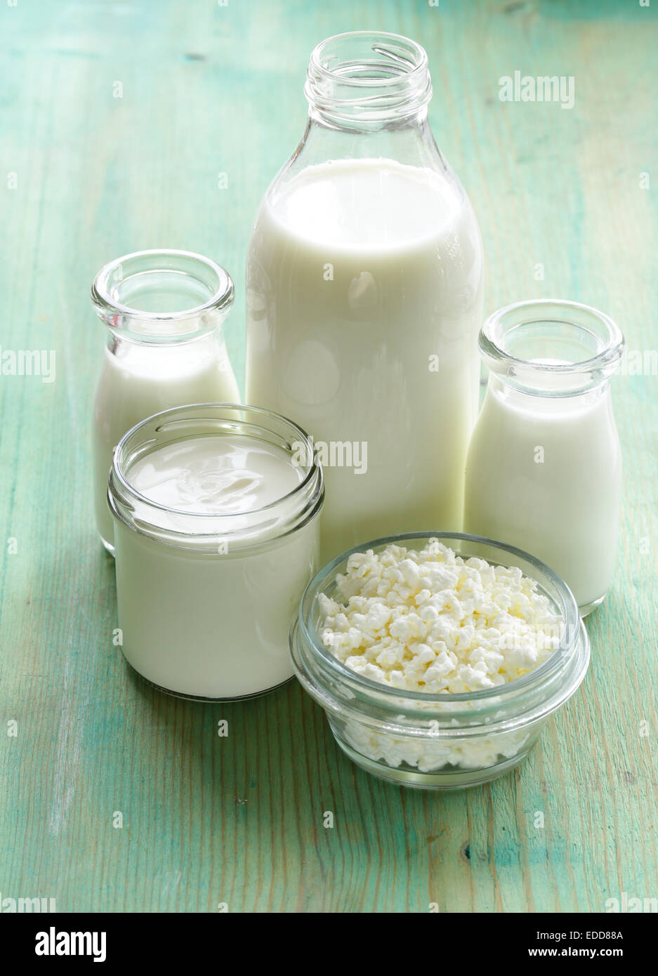 assortment of dairy products (milk, cheese, sour cream, yogurt Stock ...