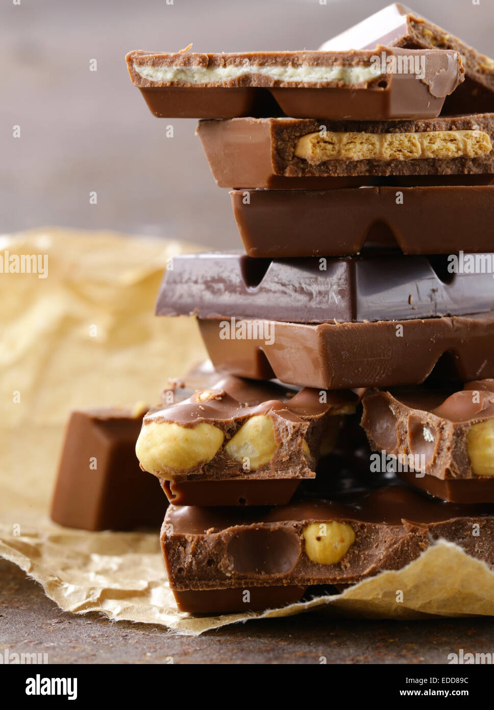 Various candy bars pile hi-res stock photography and images - Alamy