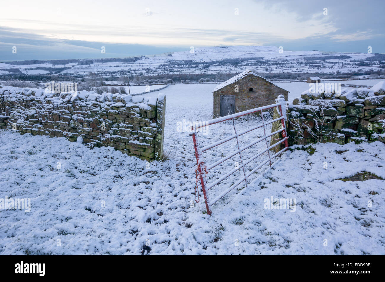 Wensleydale in the snow Stock Photo - Alamy