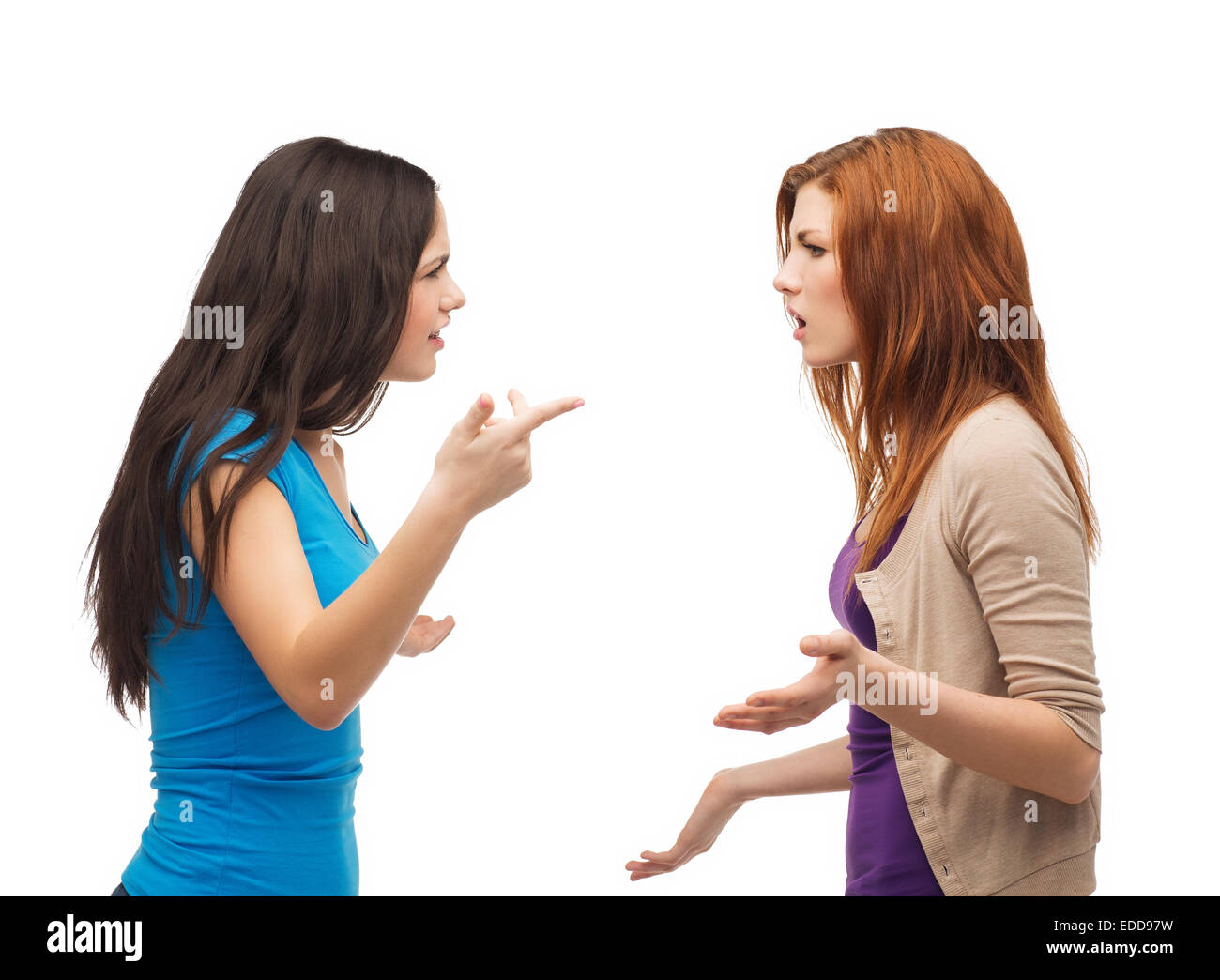 two teenagers having a fight Stock Photo - Alamy