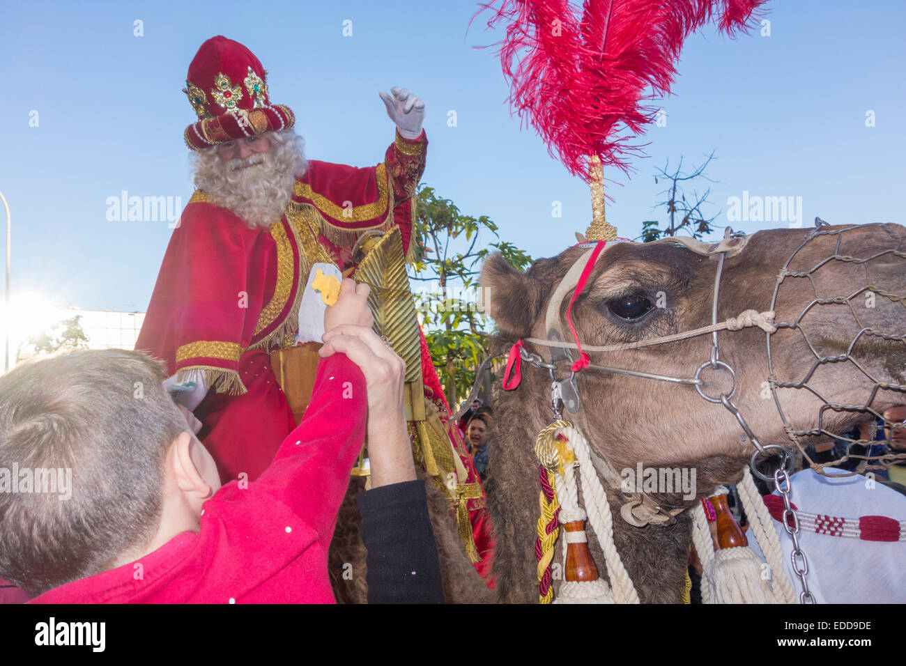 Los Reyes Magos ( three kings or three wise men) parade in Spain Stock ...