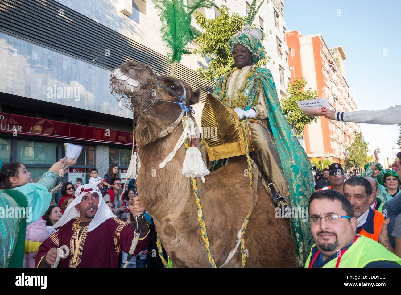 Los Reyes Magos ( three kings or three wise men) parade in Spain Stock ...