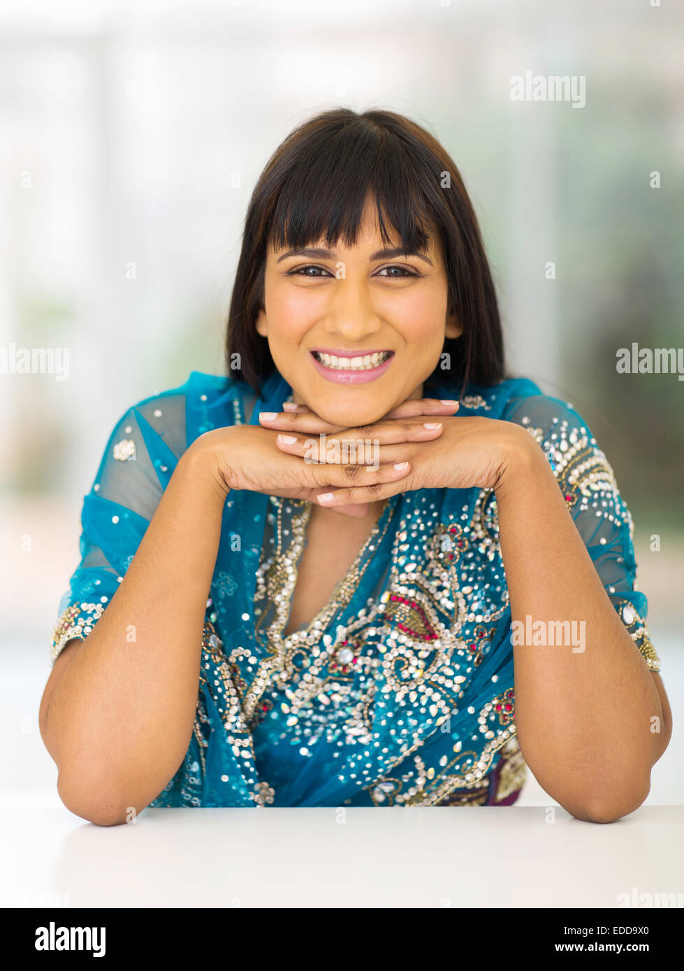 beautiful young Indian woman closeup portrait Stock Photo - Alamy