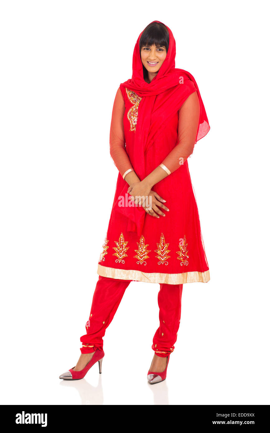 pretty Indian woman in traditional saree Stock Photo - Alamy