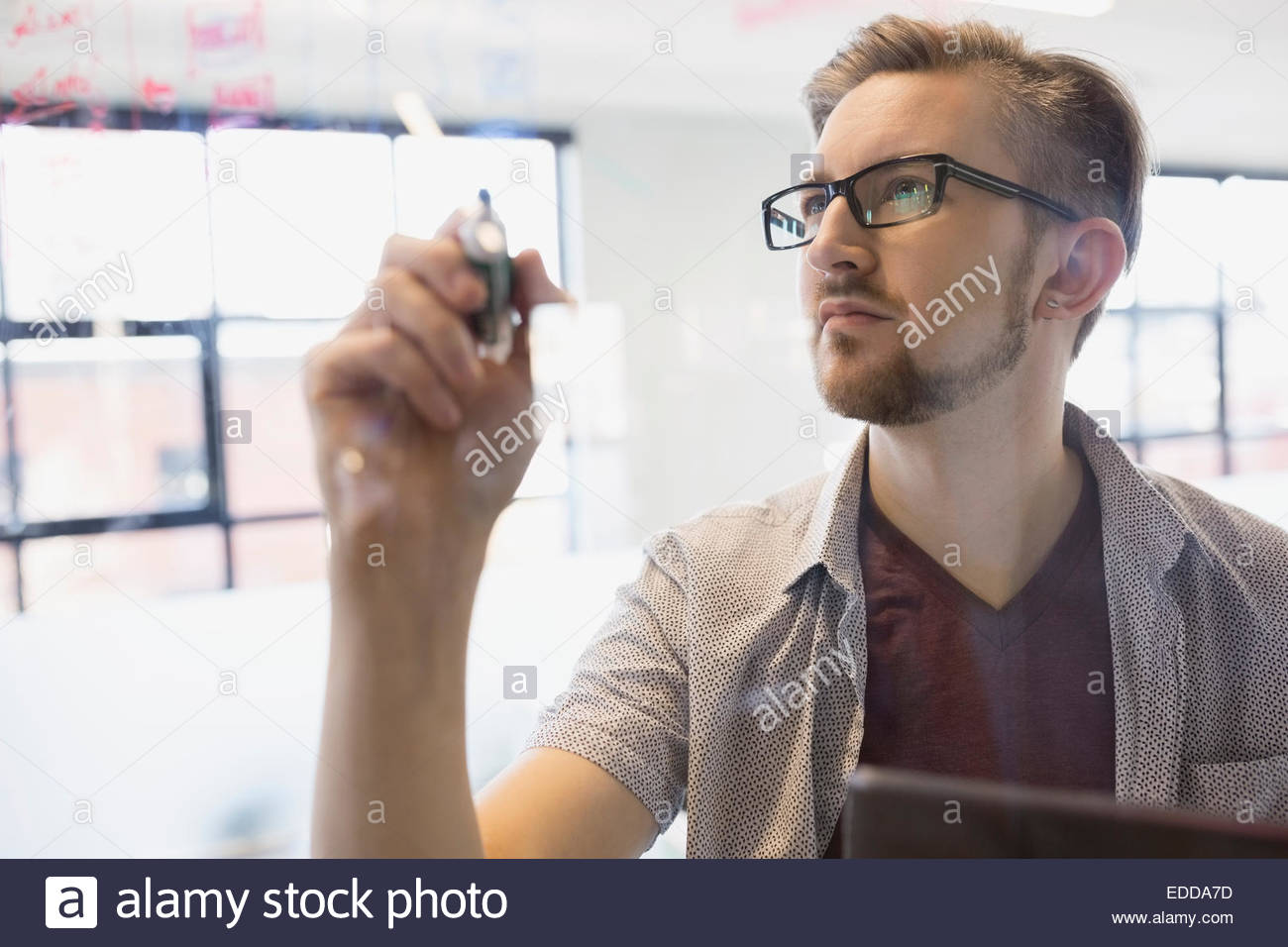 Businessman writing glass hi-res stock photography and images - Alamy