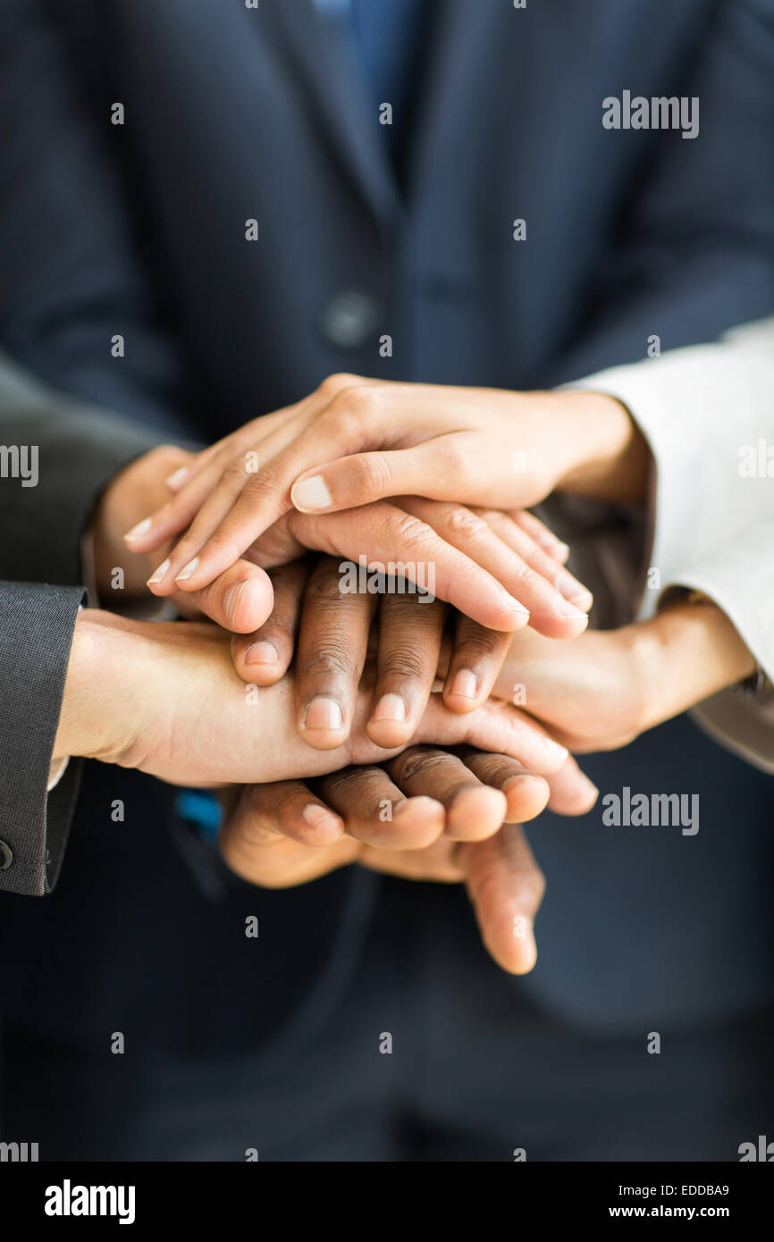close up of business people hands together Stock Photo - Alamy