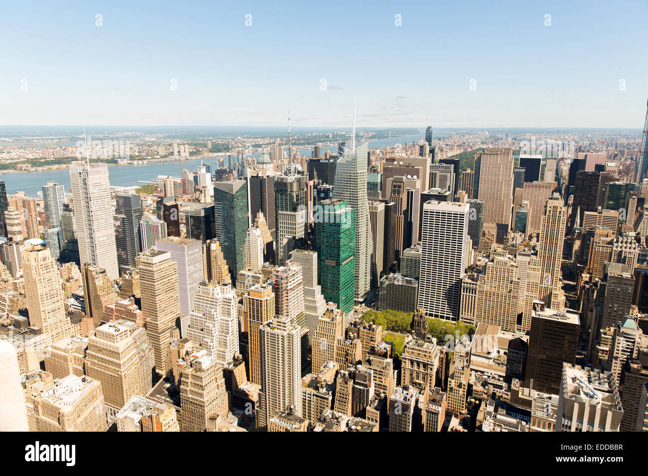 new York city Manhattan midtown aerial panorama view Stock Photo - Alamy