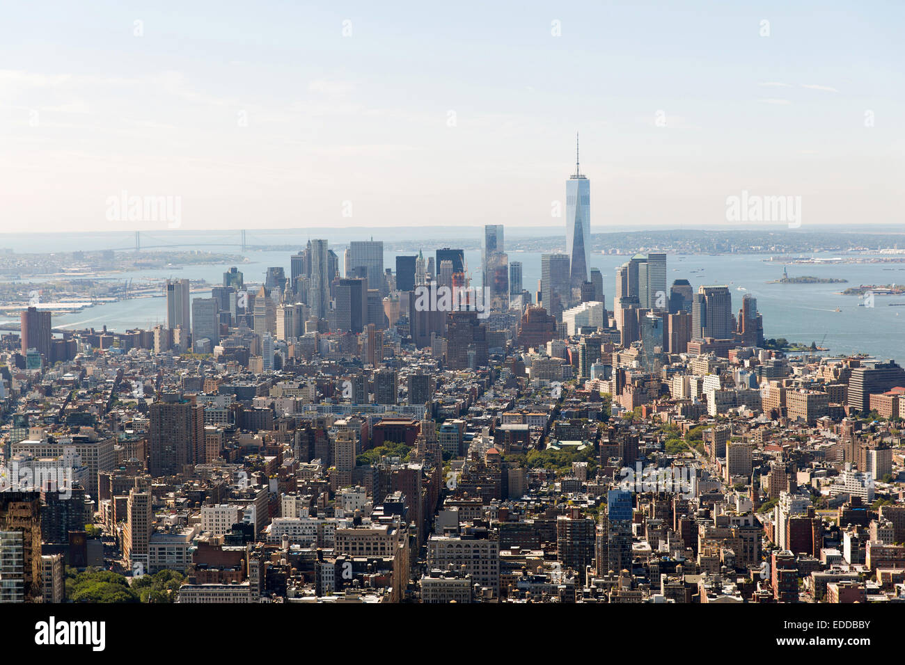 overhead view of new york city financial district Stock Photo - Alamy