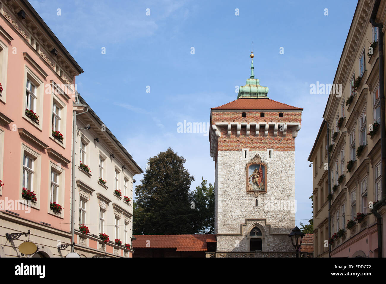 Florianska Gate (St. Florian's Gate) and old tenement houses on ...