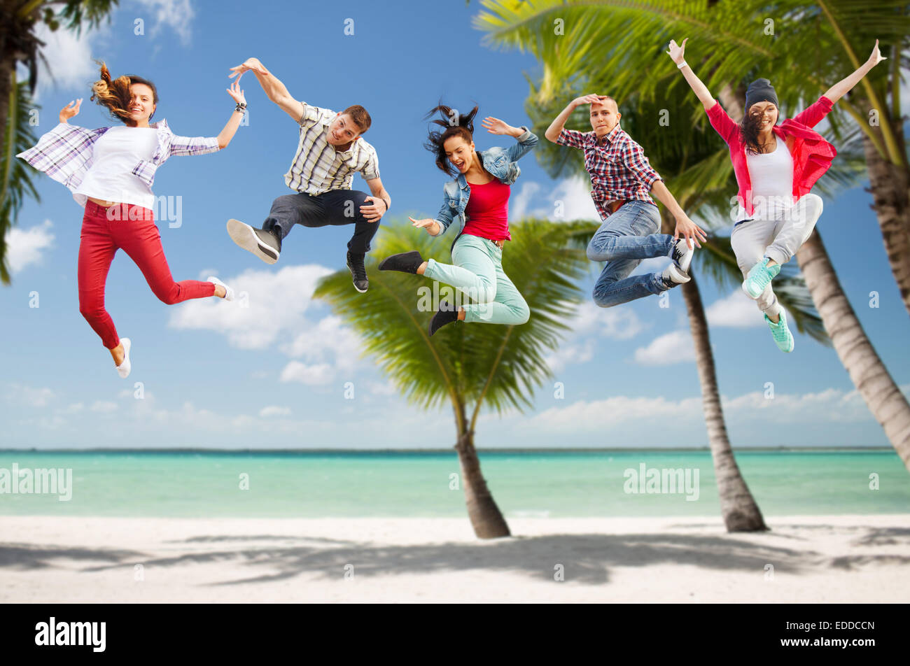 Teenagers jumping into water hi-res stock photography and images - Alamy