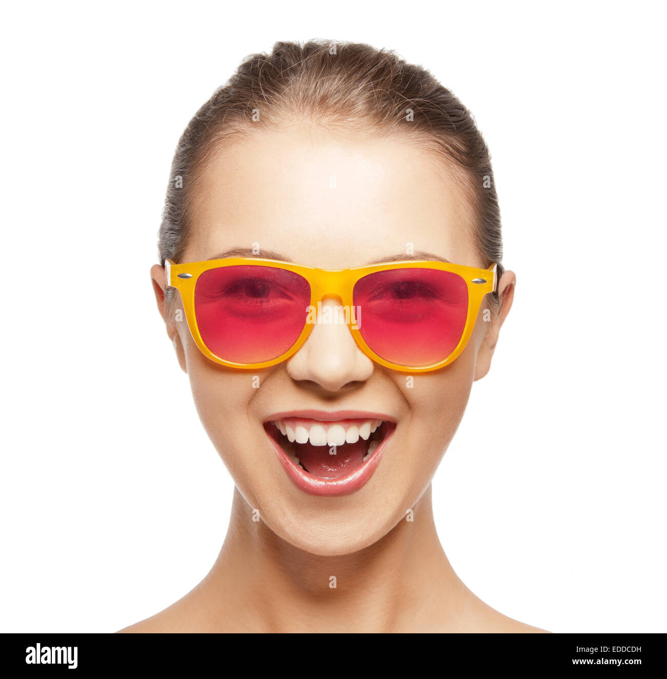 happy teenage girl in shades Stock Photo - Alamy