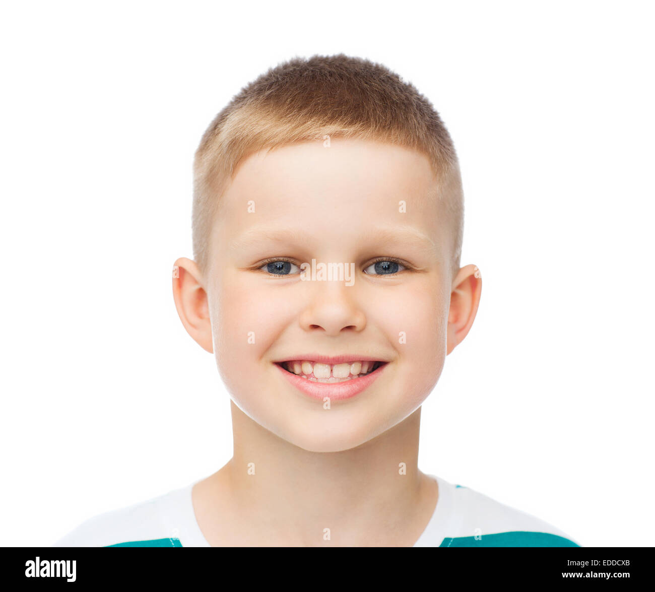 smiling little boy over white background Stock Photo - Alamy