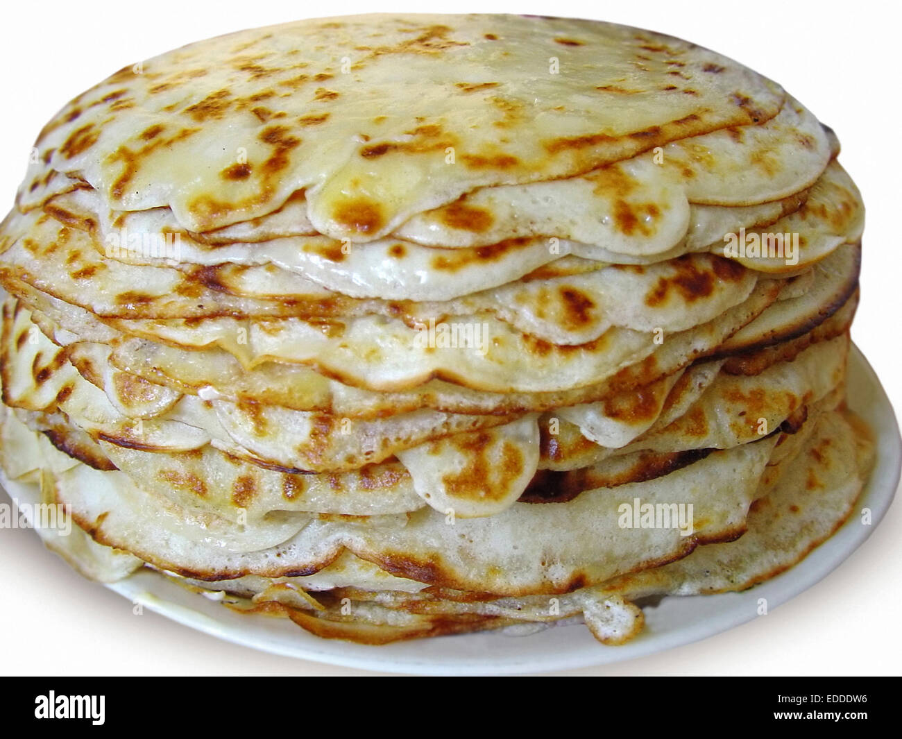 Stack of pancakes isolated on white background Stock Photo - Alamy