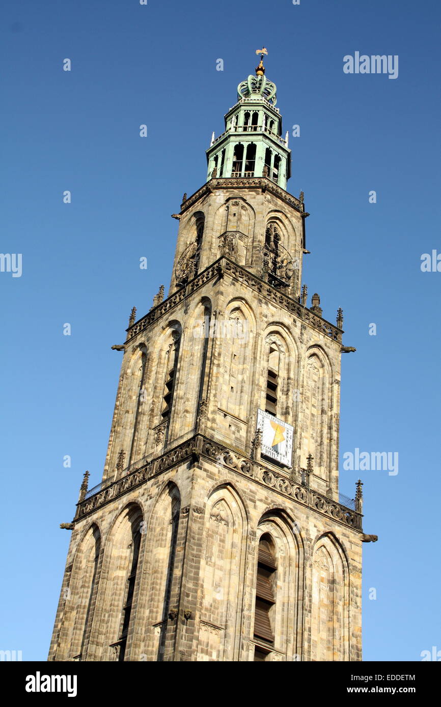 The Martini tower from the 15th century in the city of Groningen ...