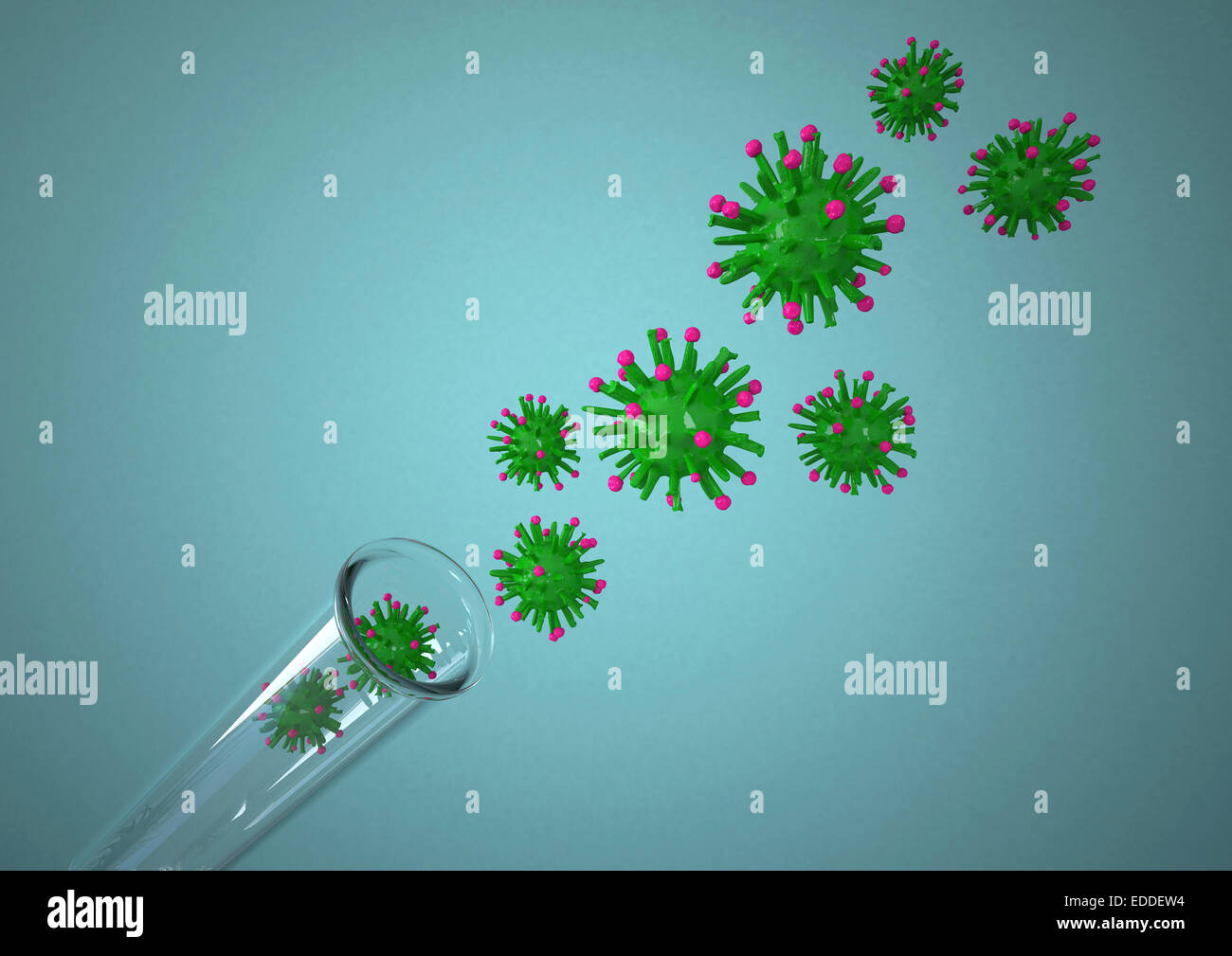 3d rendering of test tube with virus Stock Photo - Alamy