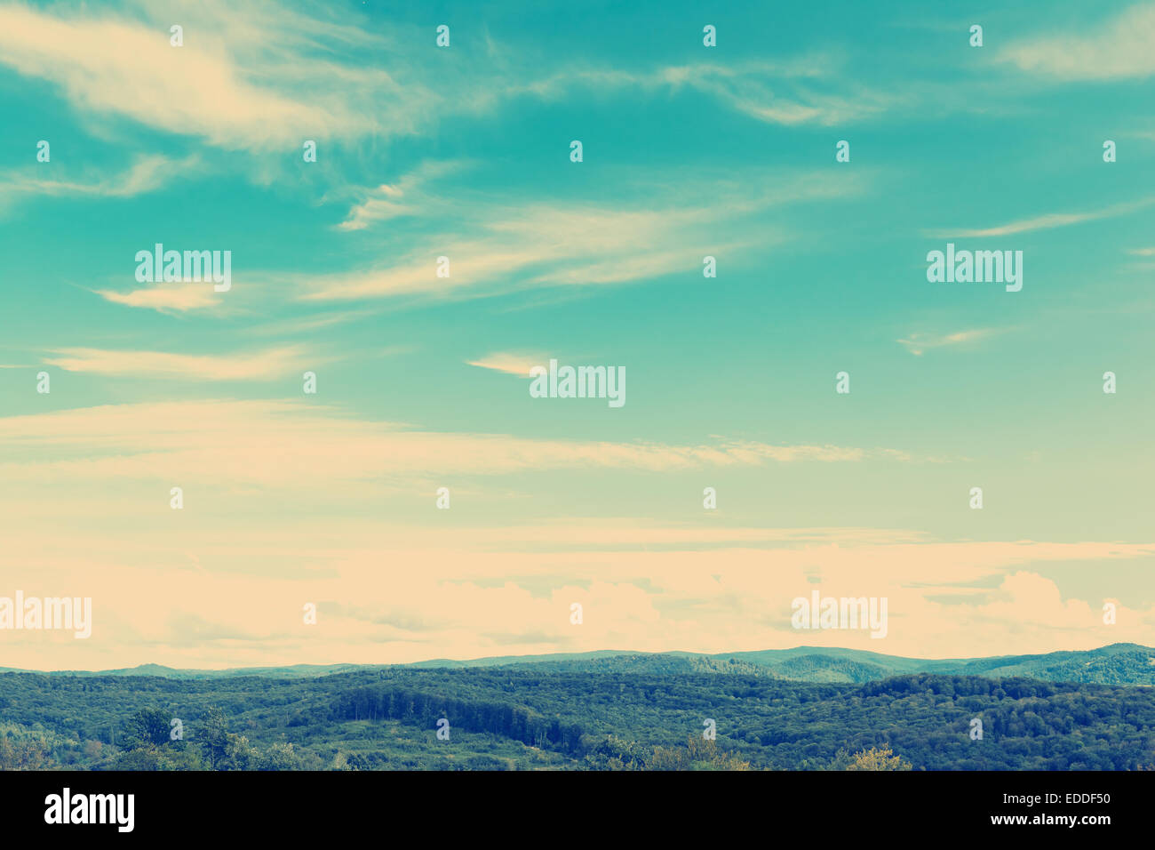Retro Photo Of Summer Landscape With Mountains And Sky Stock Photo - Alamy