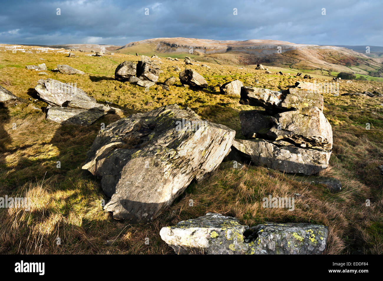 The Norber Stones, glacial erratic boulders, near Austwick, North ...