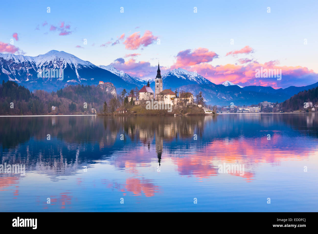 Sunset in lake bled hi-res stock photography and images - Alamy