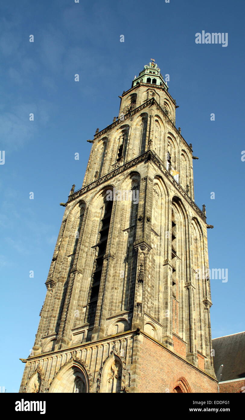 Martini tower from the 15th century in the city of Groningen Stock ...