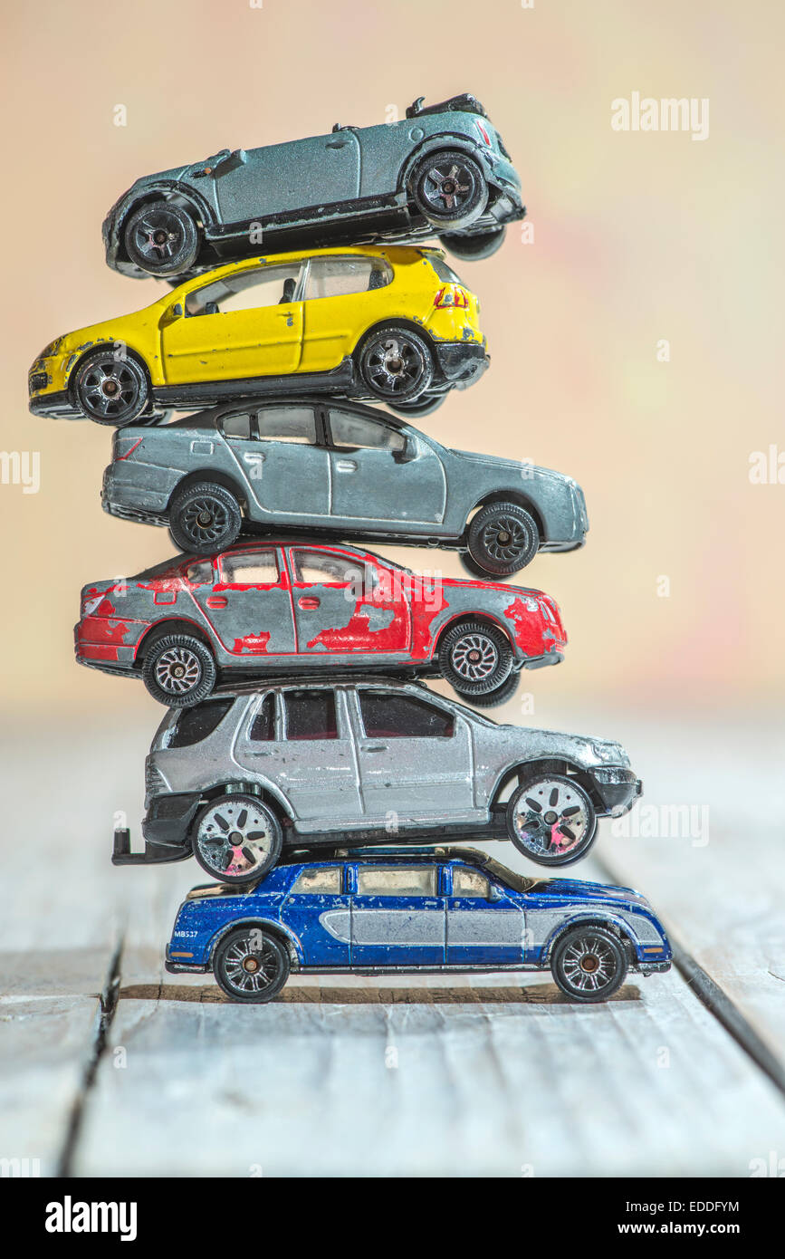 Pile of old toys cars Stock Photo - Alamy