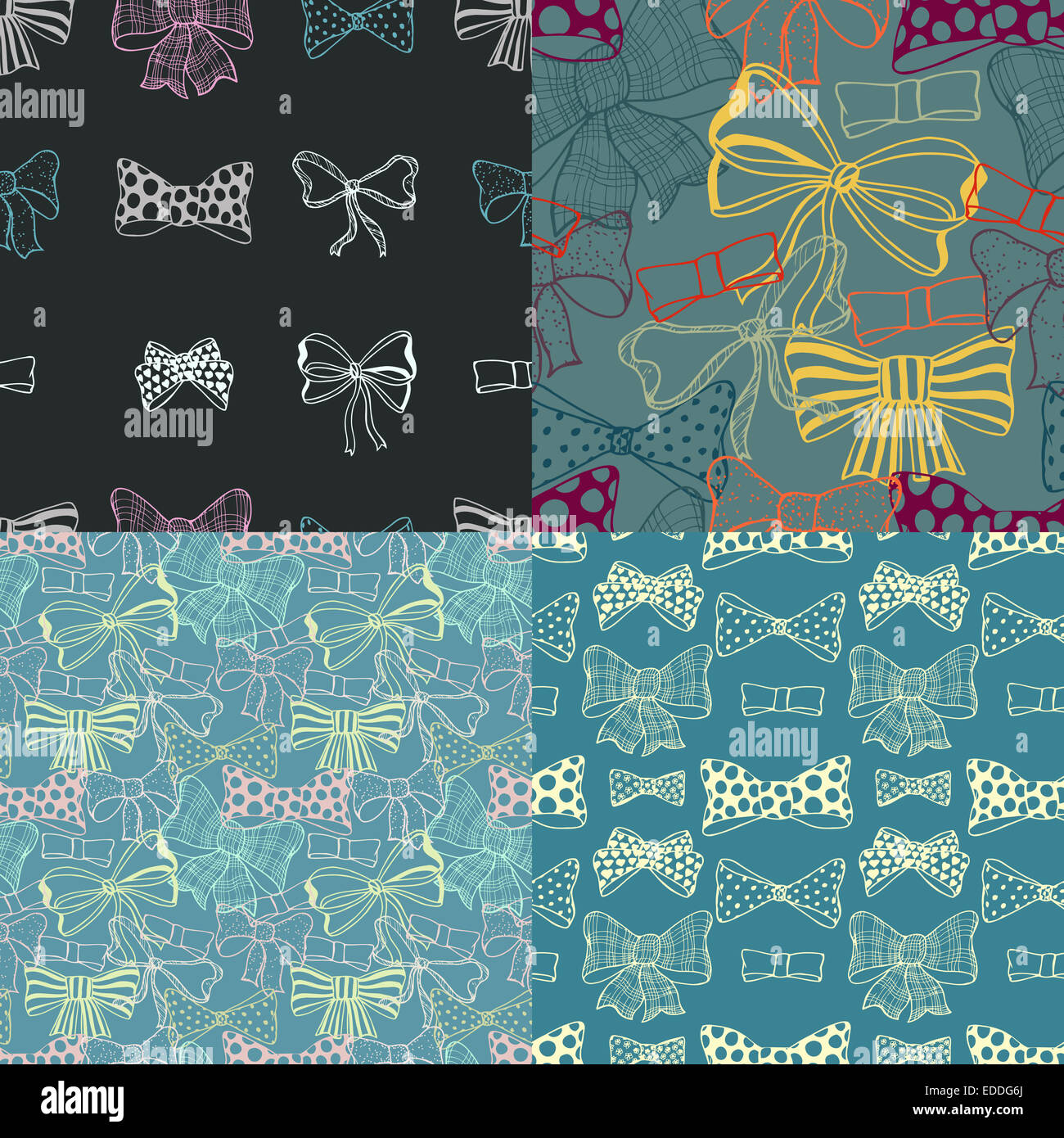 Set of bows, hand drawn Stock Photo - Alamy