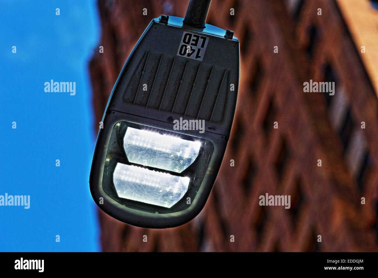 Brand new LED street lights, Downtown Detroit, Michigan, USA. Oct. 24 ...