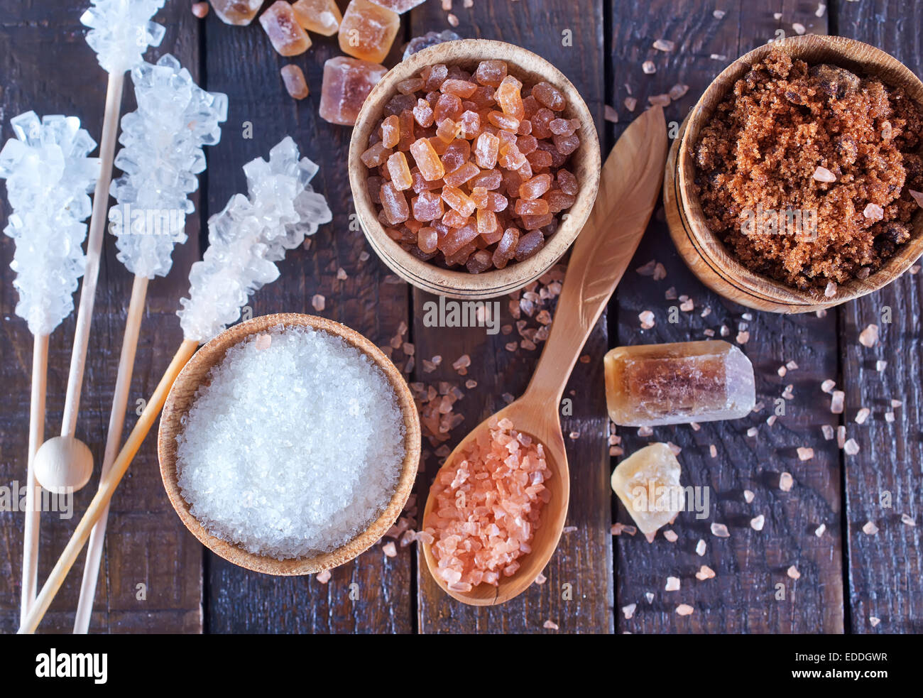 sugar in the bowl and on a table Stock Photo - Alamy