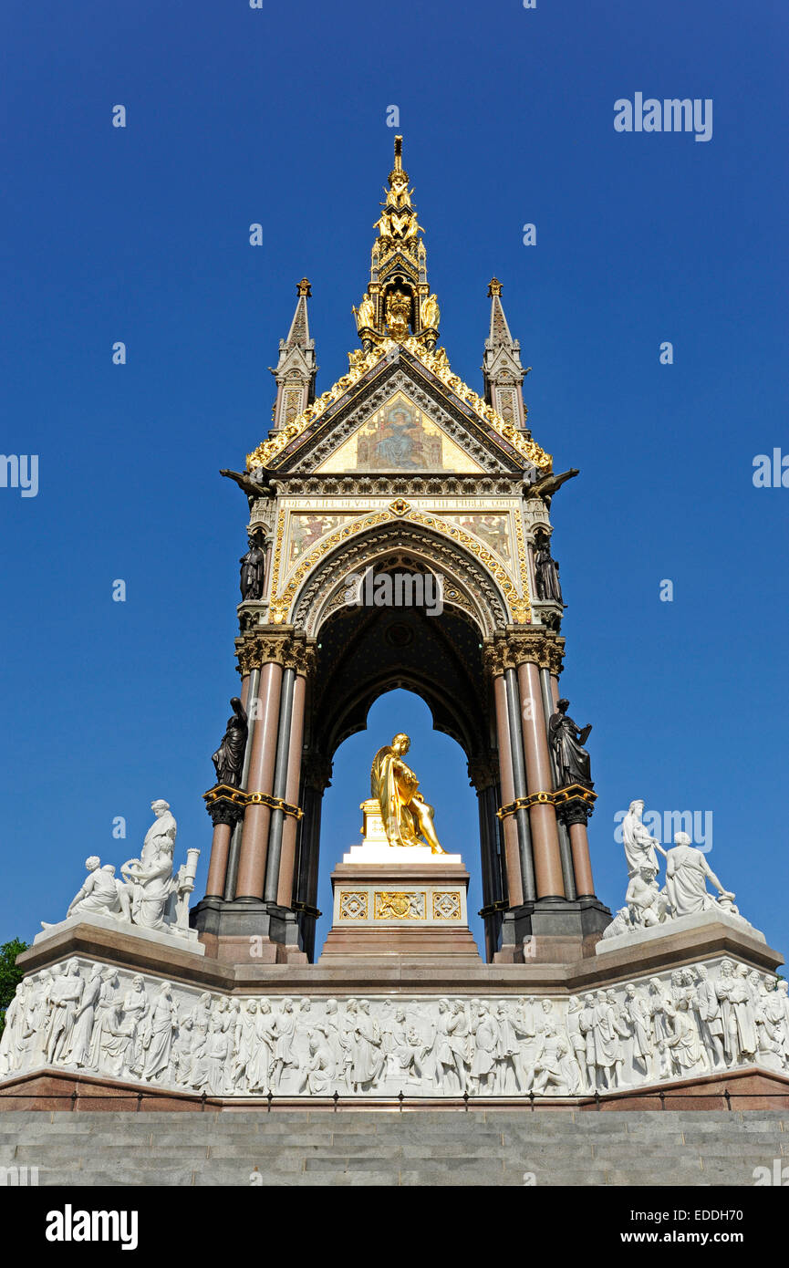 UK, London, Albert Memorial, gilded statue of Prince Albert Stock Photo ...