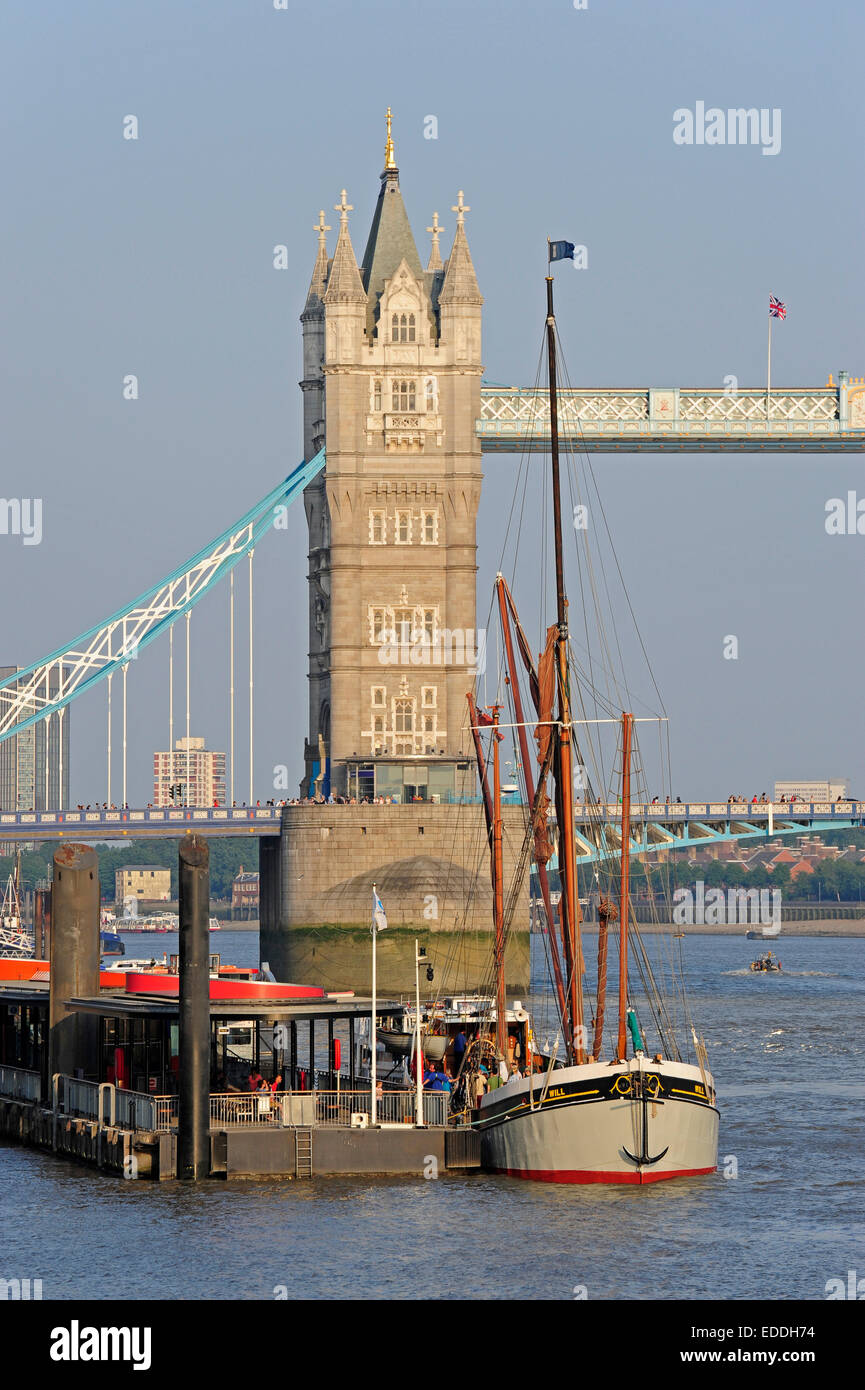 UK, London, sailing ship in front of the Tower Bridge Stock Photo - Alamy