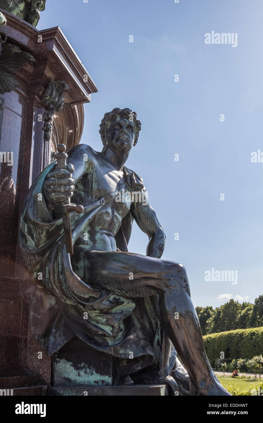 Germany, Mecklenburg-Vorpommern, Schwerin, part of equestrian statue ...