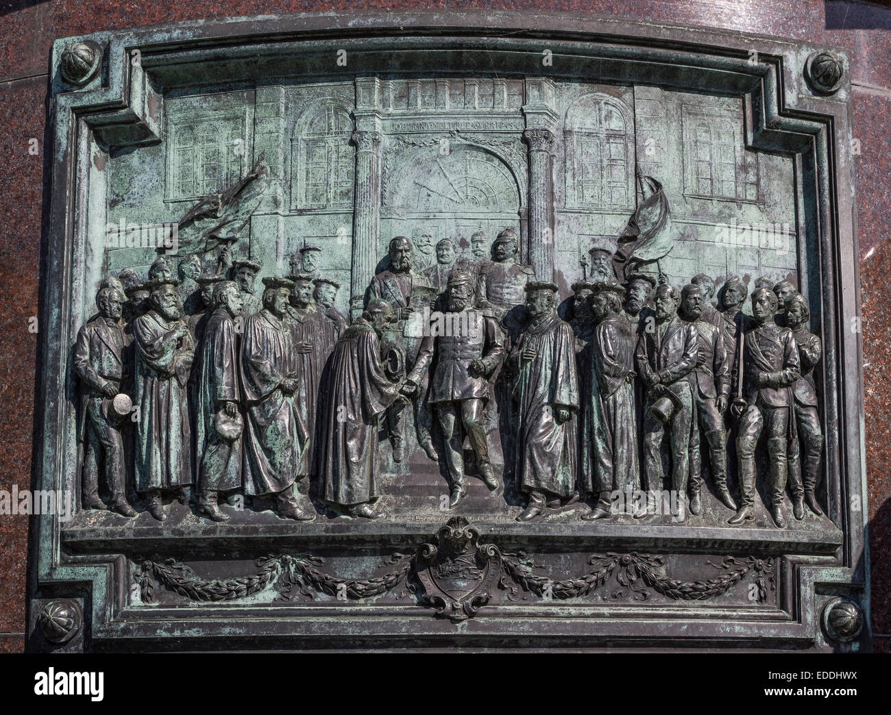 Germany, Mecklenburg-Vorpommern, Schwerin, part of equestrian statue ...