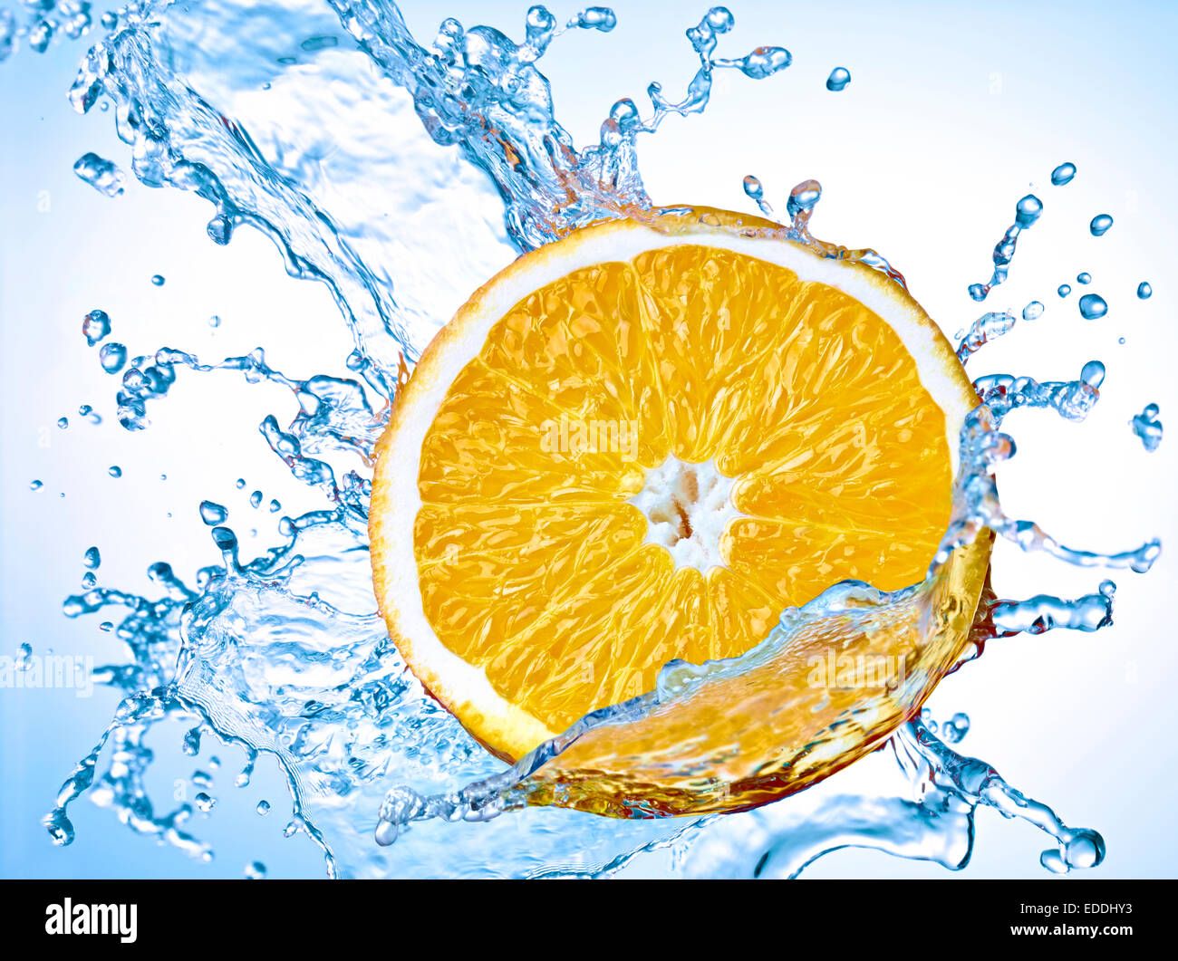 Orange and water splash hi-res stock photography and images - Alamy