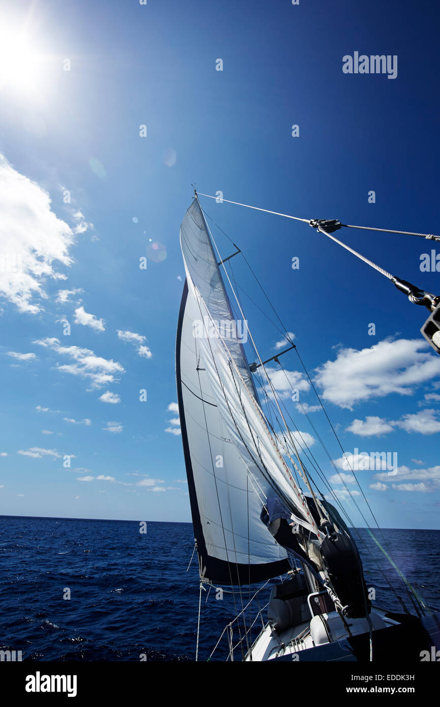 Spain, Balearic Islands, Mallorca, sailing on the sea Stock Photo - Alamy