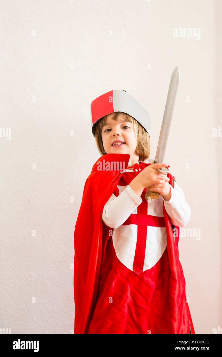 Portrait of little girl masquerade as a knight Stock Photo - Alamy