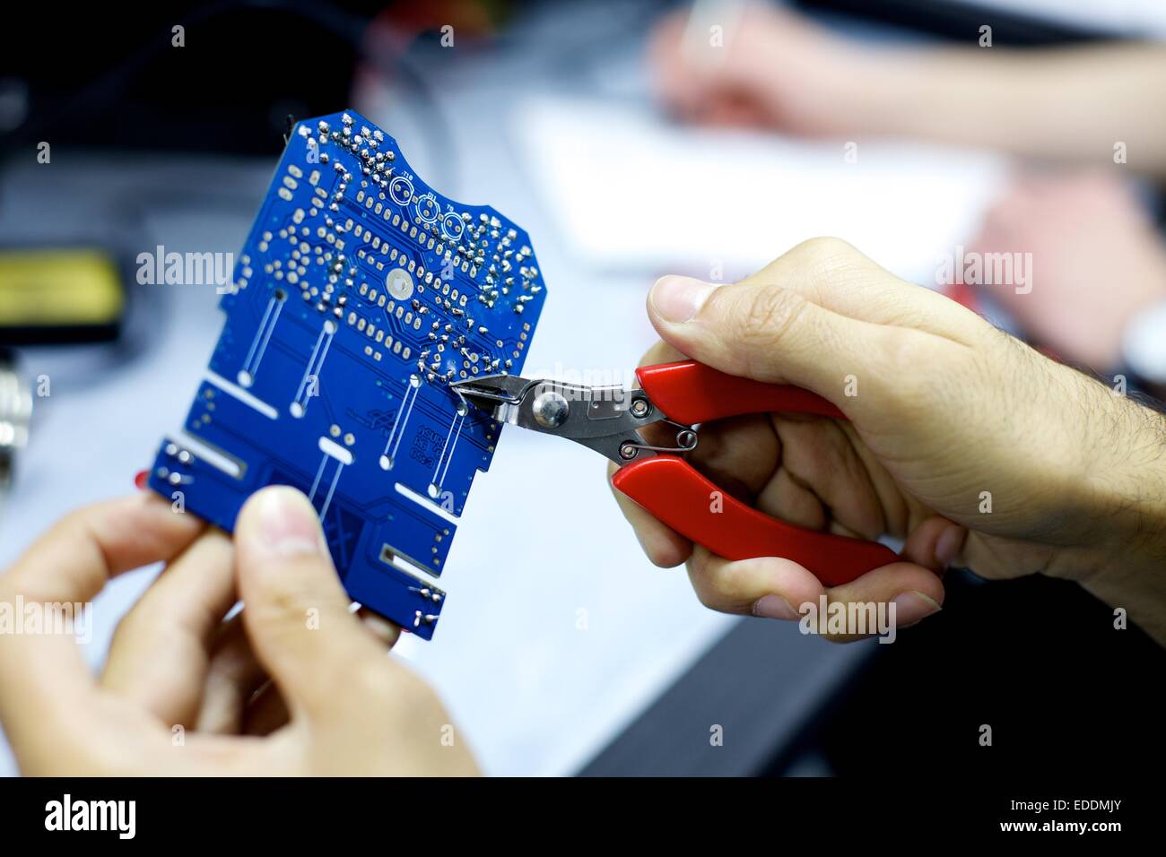 close up shot of soldering and circuit board Stock Photo - Alamy