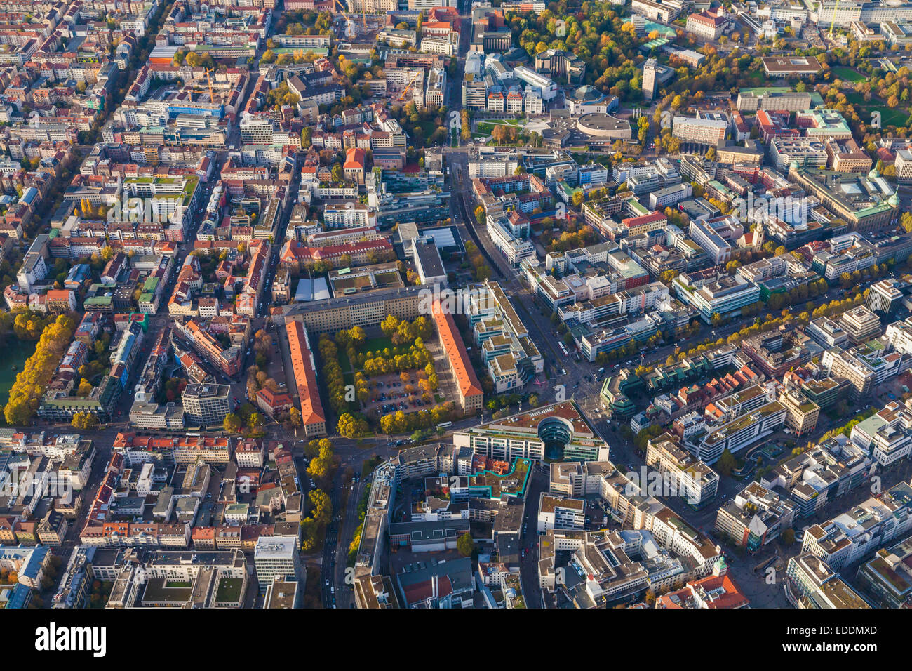 Germany, Baden-Wuerttemberg, Stuttgart, aerial view of city center ...