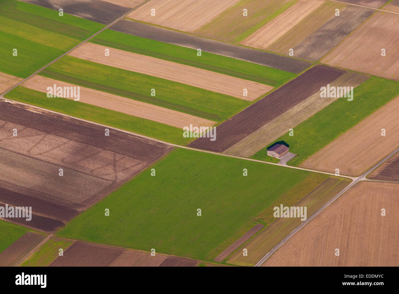 Germany, Baden-Wuerttemberg, aerial view of fields in the Swabian ...