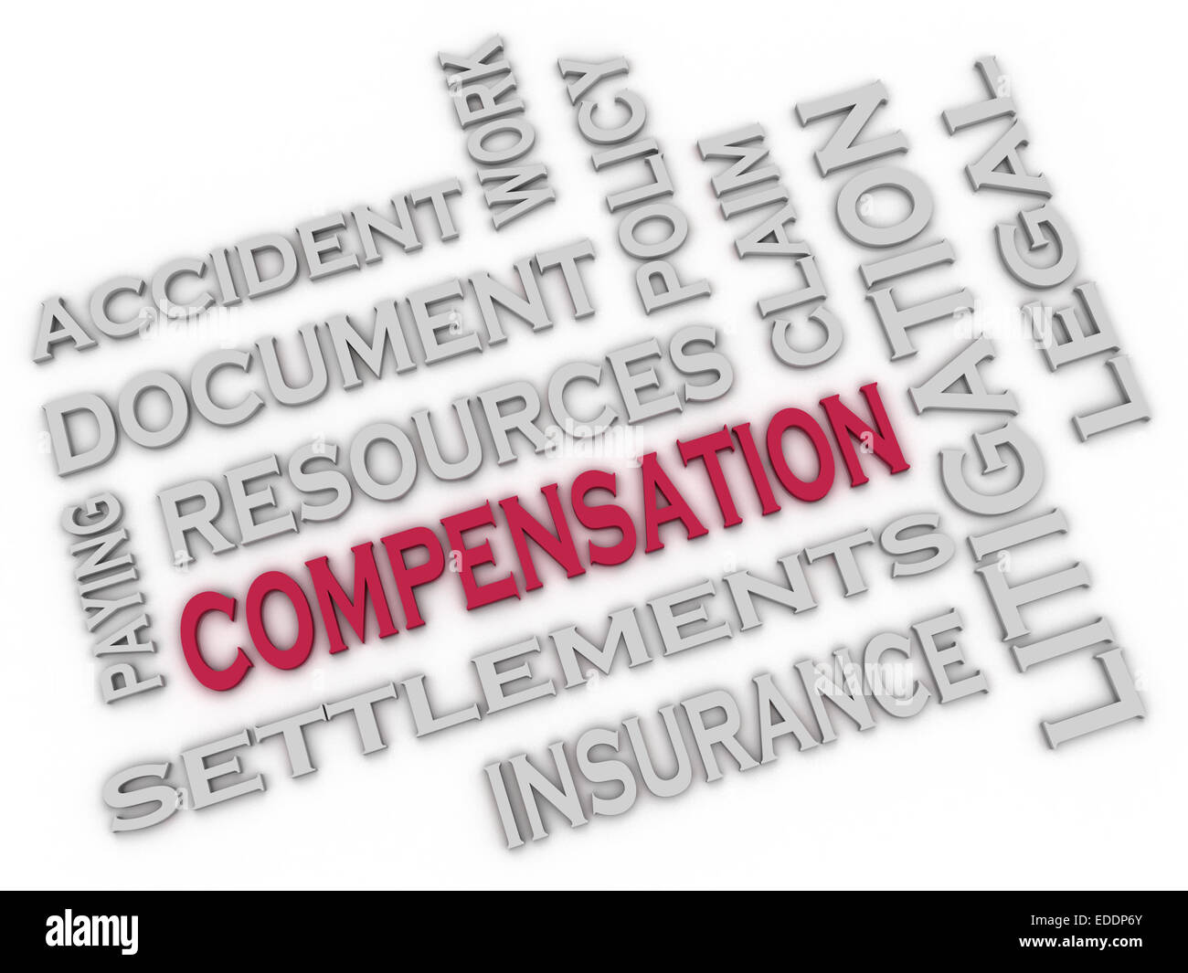 3d image Compensation issues concept word cloud background Stock Photo ...
