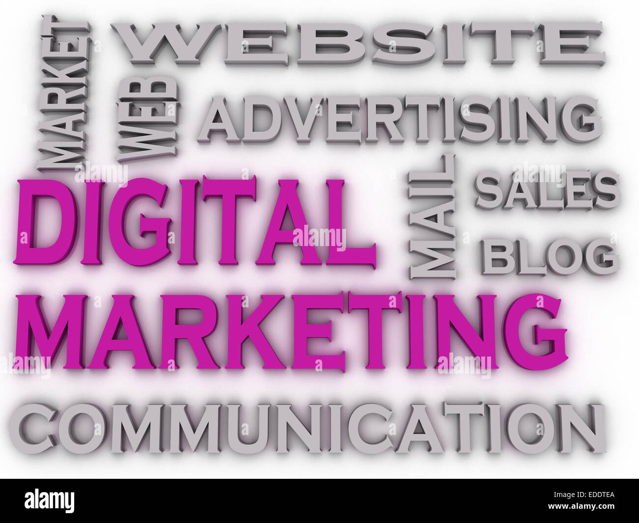 3d imagen Digital Marketing issues concept word cloud background Stock ...