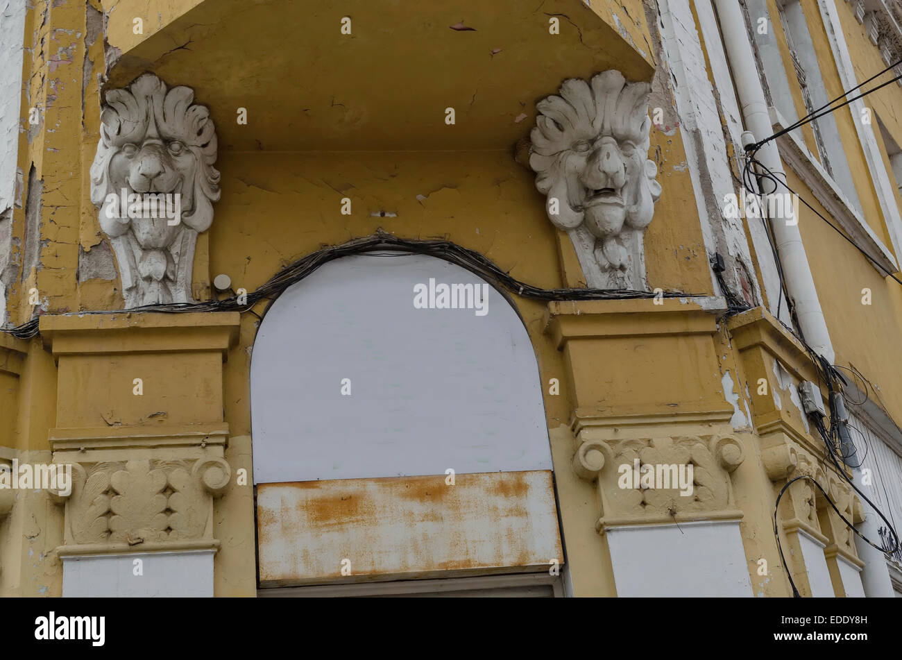 Facade building figure of Ruse town house, Bulgaria Stock Photo - Alamy