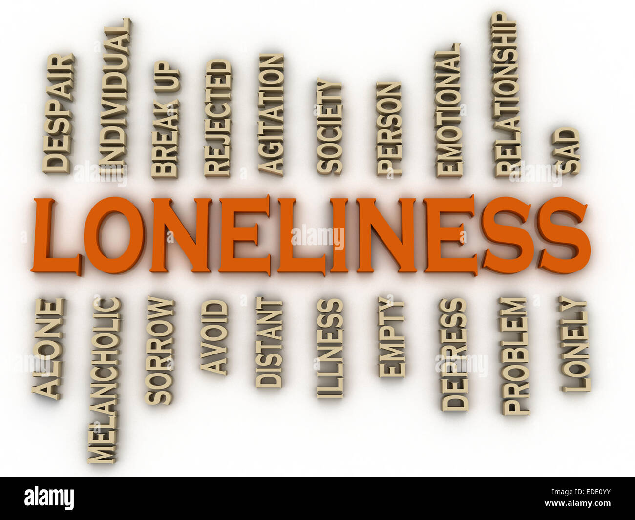 Loneliness word cloud hi-res stock photography and images - Alamy