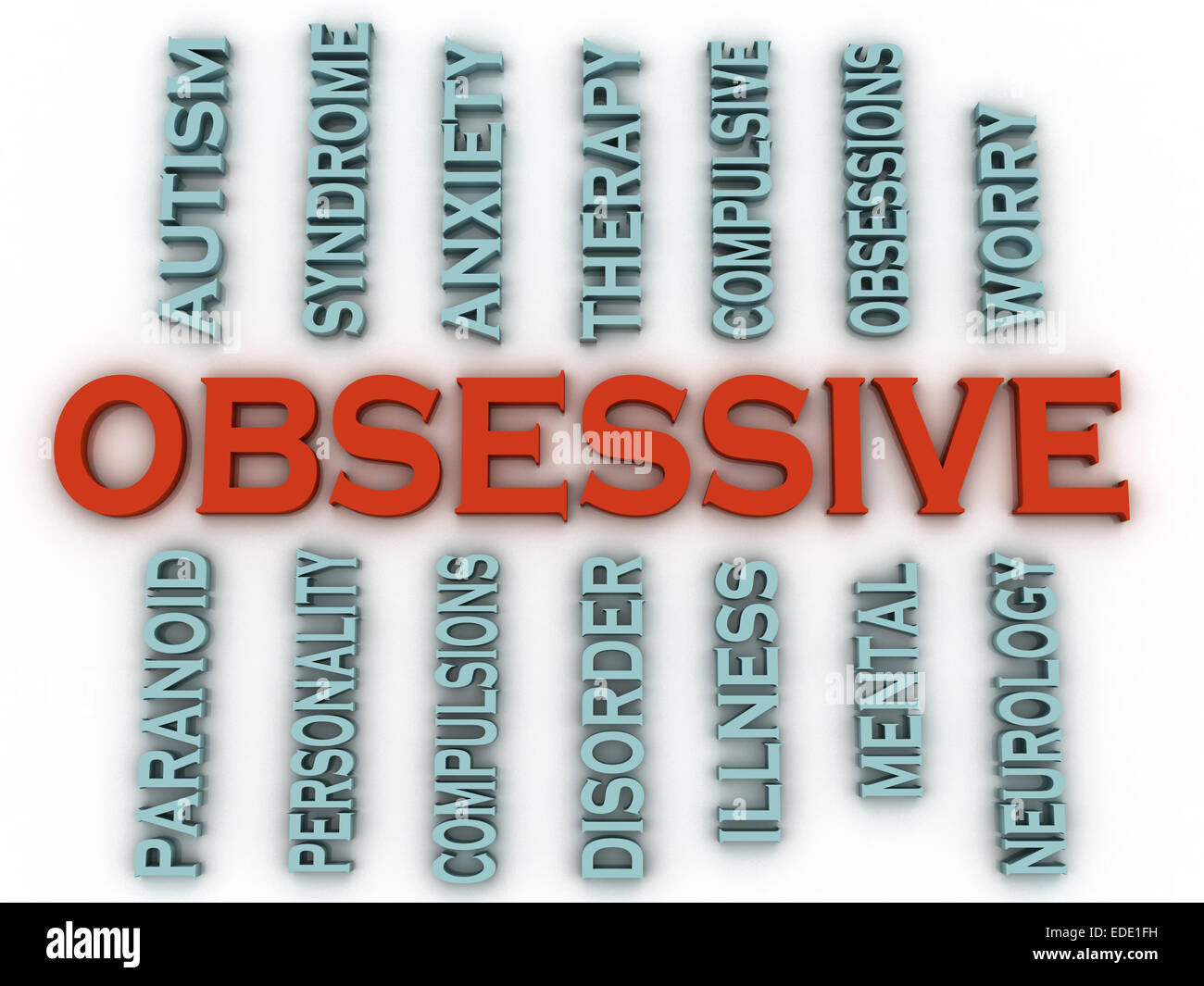 3d imagen Obsessive issues concept word cloud background Stock Photo ...