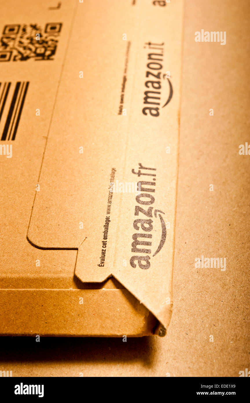 amazon cardboard package Stock Photo - Alamy